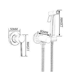 MINJING Toilet Shower Spray Mixer Set Brushed Gold Hot and Cold Concealed Handheld Bidet Sprayer Kit Single Function Bathroom Toilet Bidet Mixer Spray Kit