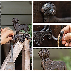 XINGJIANG Cast Iron Dog Key Hooks for Wall Decorative Dog Family Key Holder Utility Hooks Gift for Holder Rack Self Towels, Hats, Shower, Kitchen, Living Room, Office, Garage, Garden, Outdoor (Dog)