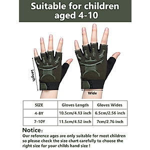 SATINIOR 4 Pairs Kids Cycling Gloves Half Finger Bike Gloves Non-Slip Mitten Sport Gloves for Boys and Girls