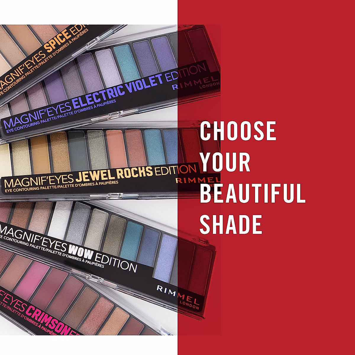 Rimmel London Magnif'Eyes Eyeshadow Palette, 12 Shades, Blendable Formula, Versatile, 008, Electric Violet, 0.5oz