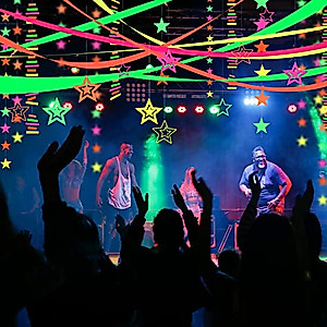 400Feet Glow in The Dark Party Supplies Streamers Glow Crepe Paper Streamer UV Blacklight Fluorescent Neon Paper Streamers for Glow Party Supplies and Decorations Wedding Birthday Party Decorations