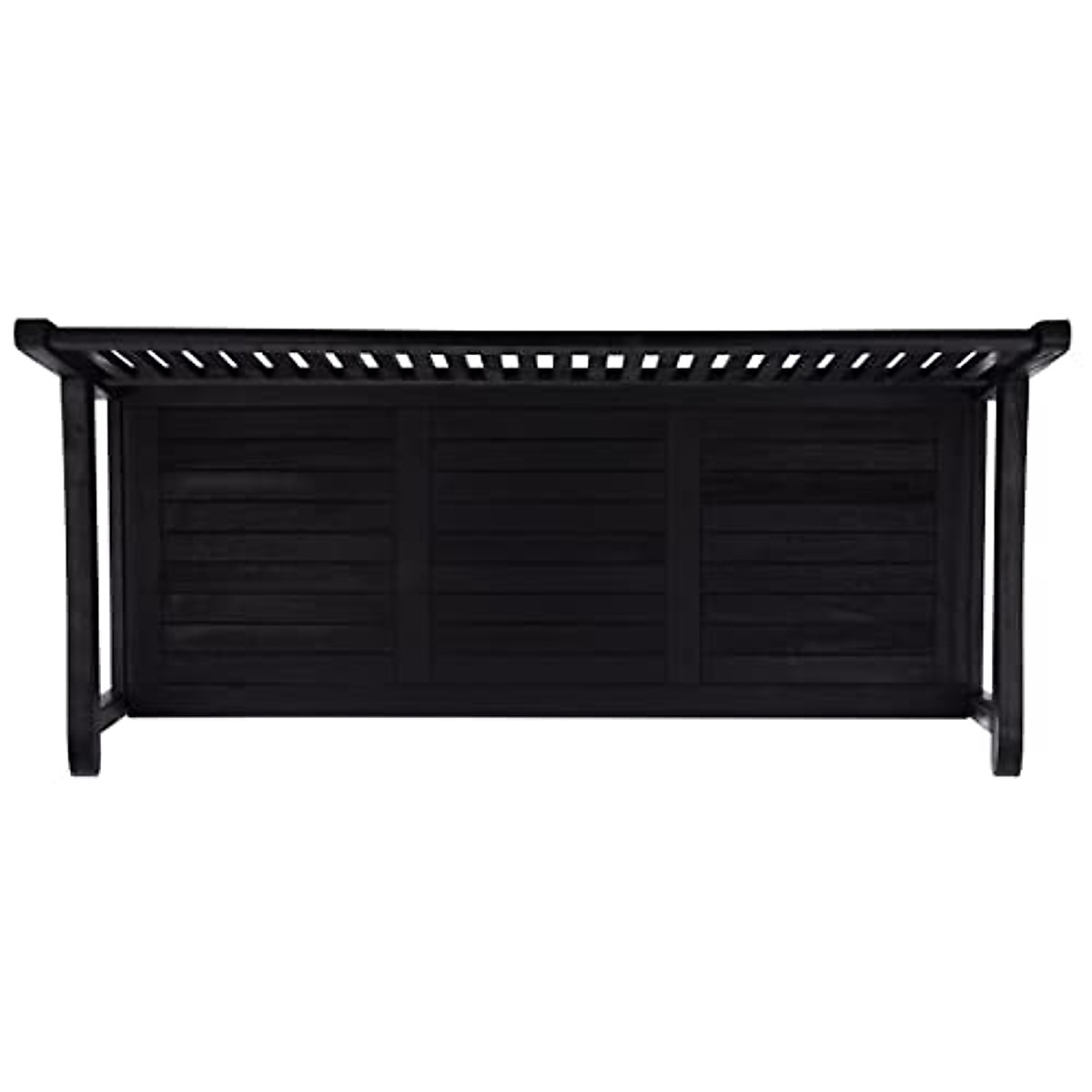 SAFAVIEH Outdoor Collection Brisbane Black Acacia Wood Storage Bench