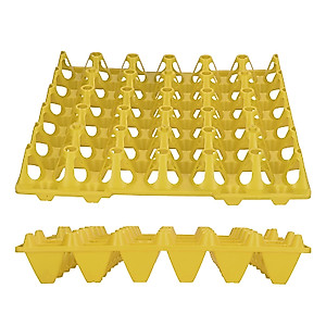 Yosoo 5PCS Egg Flats, Plastic Chicken Egg Cartons Stackable Reusable Egg Crates Holder Trays for Storage Transportation Each Holds 30 Eggs(#3)