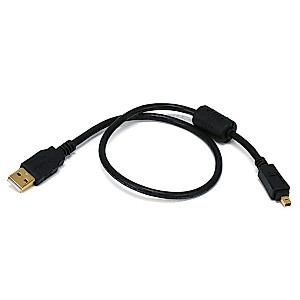 Monoprice 1.5-Feet USB 2.0 A Male to Mini-B 4pin Male 28/24AWG Cable with Ferrite Core (Gold Plated) (105451)