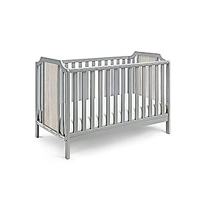 Suite Bebe Brees Convertible Island Crib in Gray and Vintage Birch, 53.5x37.5x30.5 Inch (Pack of 1)