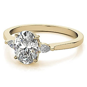 925 Silver, 10K/14K/18K Solid Gold Moissanite Engagement Ring, 2.5 CT Oval Cut Handmade Solitaire Ring Diamond Wedding Ring for Woman, Birthday Gifts for Love, VVS1 Colorless