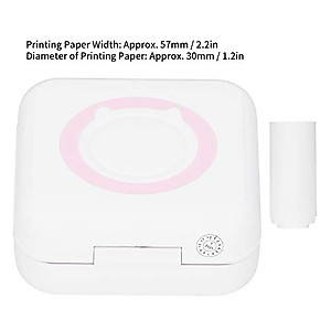 Gaeirt Mini Printer Portable Photo Printer, Pocket Printer Thermal Portable Wireless Bluetooth Bluetooth Label Printer 200dpi Support for Wireless Bluetooth 4.1(Pink)