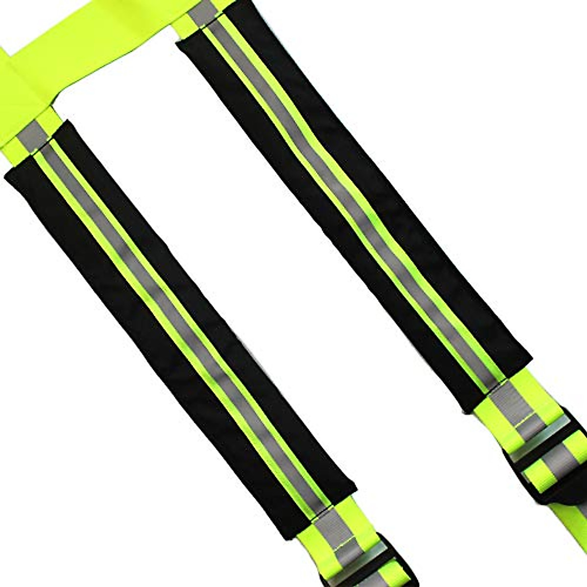 MELOTOUGH Firefighter Pant Suspenders Fire/Rescue Quick Adjust Suspenders with Reflective Strip (48 inch-, Black Lime Reflective)…