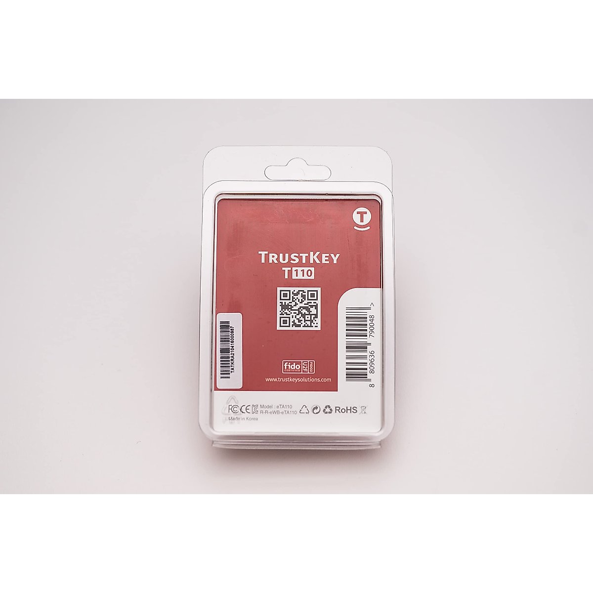 FIDO2 U2F Security Key Passkey Two-Factor Authentication (2FA) USB Key PIN+Touch (Non-Biometric) USB-A Type TrustKey T110