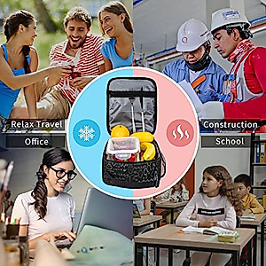Insulated Lunch Bag For Women Men Abstract Science Chemistry Lunch Box Portable Insulation Tote Bag Leakproof Lunch Cooler for School Work Office Picnic Beach Soft Freezable