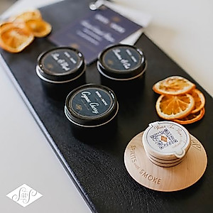 Spirits with Smoke Smoking Saucer Set - 1 Maple Wood Saucer, 3 Wood Chips for Cocktail Smoker & 4 Coasters, Premium Cocktail Accessories, Gifts for Husband