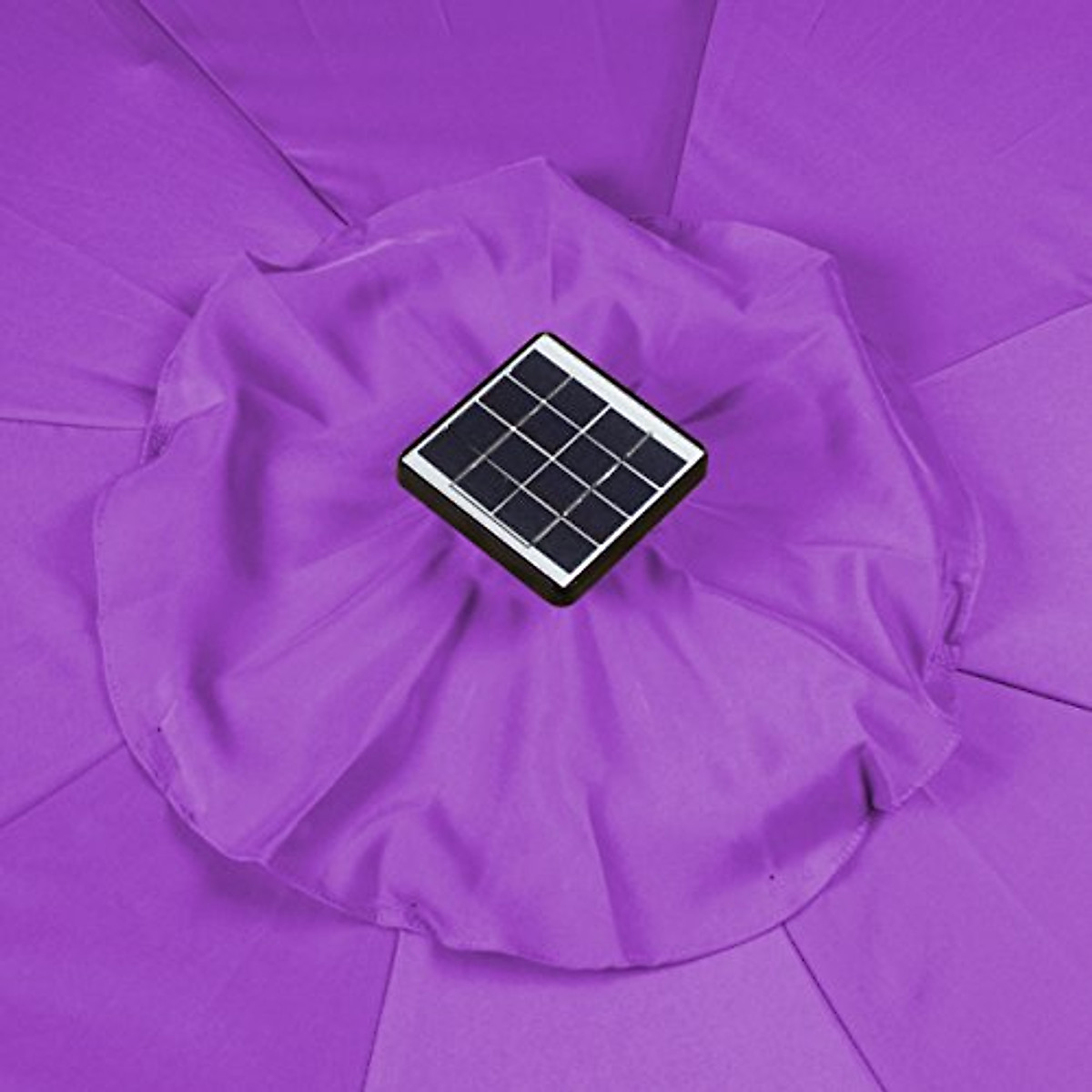 Trademark Innovations Deluxe Solar Powered LED Lighted Patio Umbrella - 9' - (Purple)
