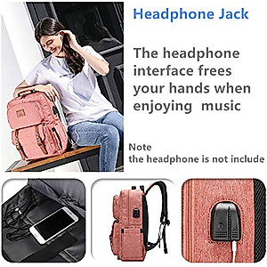 HFSX Laptop Backpack Women Men College Backpacks Bookbag Vintage Backpack Book Bag Fashion Back Pack Anti Theft Travel Backpacks with Charging Port fit 15.6 Inch Laptop Pink