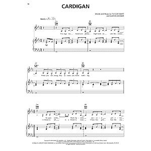 Taylor Swift - Folklore: Piano/Vocal/Guitar Songbook