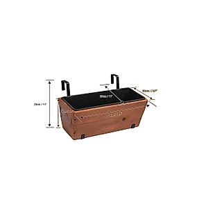 Amazon Basics Recycled Wood Deck Rectangular Hanging Planter, 2-Pack, Brown, Classic, Rustic, 18.9" x 7.87" x 7.5"