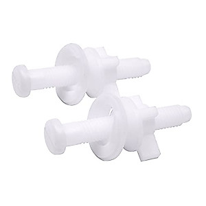 Jwodo Toilet Seat Screws, Universal Toilet Seat Hinge Bolts and Screws, with Plastic Toilet Seat Hinge Bolts, Nuts and Washers, Replacement Parts for Fixing Top Mount Toilet Seat Hinges (2 Packs)
