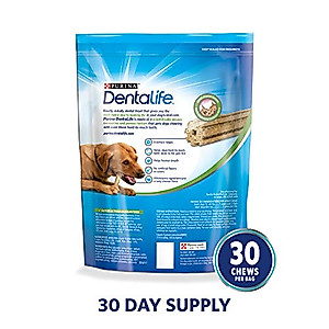 Purina DentaLife Made in USA Facilities Large Dog Dental Chews, Daily - 30 Treats