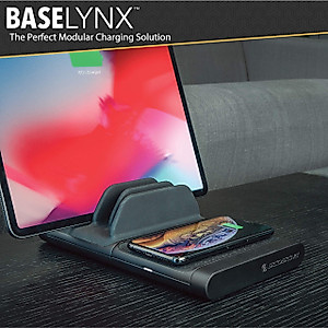 Scosche BLKIT5-SP0 BaseLynx Modular Charging System With a Qi-Certified Wireless Charging Station, a Multi-Device Device Charging Station with One PD 3.0 USB-C Charging Port & Two USB-A Charging Ports