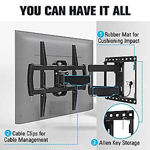 Mounting Dream TV Mount TV Wall Mount for Most 42-75 Inch TVs, Full Motion Articulating Wall Mount TV Bracket with Swivel and Tilt, Max VESA 600x400mm, Up to 100lbs, Fits 16" Wood Studs MD2619
