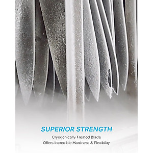 KYOKU 10" Scimitar Knife, Samurai Series Cimitar Breaking Knife with Pakkawood Handle, Japanese High Carbon Steel Butcher Knife, Full Tang Meat Slicing Knife for Roast Ham Poultry with Sheath and Case