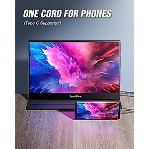 InnoView Portable Monitor, 15.6 Inch FHD 1080P HDMI USB C Second External Monitor for Laptop, Desktop, MacBook, Phones, Tablet, PS5/4, Xbox, Switch, Built-in Speaker with Protective Case