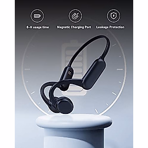 ESSONIO Bone Conduction Headphones Swimming Headphones Open Ear Bluetooth IPX8 Waterproof Underwater Headphones for Swimming Built-in 8G Memory