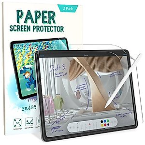 [2 Pack] Paper Screen Protector for iPad Pro 11inch (2022-2018), iPad Air 5th/Air 4th Generation (2022/ 2020, 10.9 Inch), Matte Screen Protector for iPad Air 5/ Air 4/ Pro 11 (2022-2018)- Anti Glare