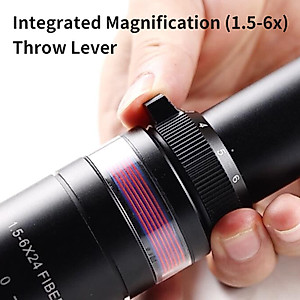 ToopMount 1.5-6X24mm Tactical Optics Scope Red Fiber Picatinny Optics Scope 1/4 MOA Fully Multi-Coated Optics One-Piece Aluminum Tube Second Focal Plane for with 11, 20mm Rings