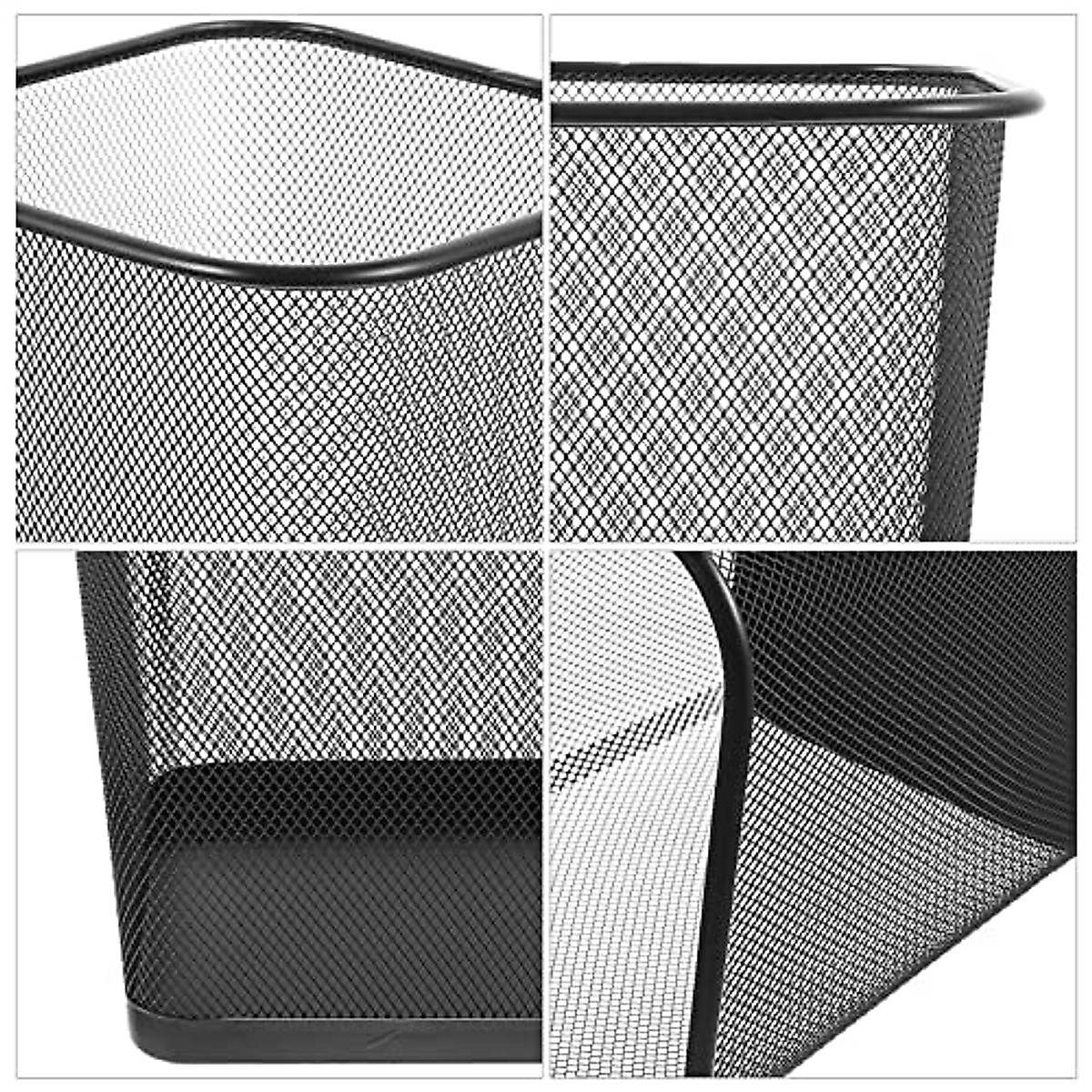Yardwe Metal Trash Bin Square Metal Wire Mesh Waste Basket Garbage Trash Can Mesh Waste Paper Bin Waste Basket for Kitchen Home Office Dorm Room Living Room Desk Bedroom S