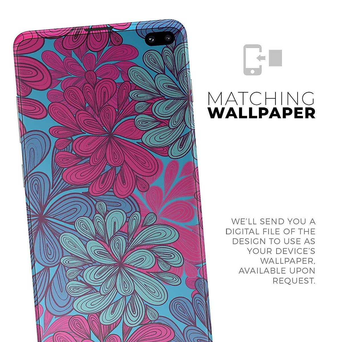 DesignSkinz Vibrant Colorful Floral Sprouts Protective Vinyl Decal Wrap Skin Cover Compatible with The Samsung Galaxy S20 (Screen Trim & Back Glass Skin)