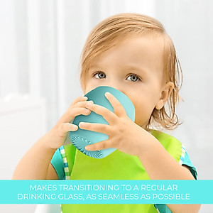 Sperric Silicone Mini Cups For Toddlers Baby Drinking Training Cup (2 Pack) 4.5 OZ (Green & Blue)