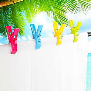 4 Pack, Beach Towel Clips, Plastic clipsr, Towel Clips for Chairs, Pool Towel Clips, Towel Clips for Beach Chair, Blankets, Pool Loungers, Cruise.