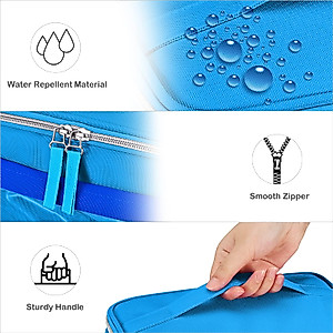 KENOBEE Travel Bag for Toniebox and Yoto Player, Large Capacity Audio Player Carry Case, with Transparent Bag for Tonies Figures, Mesh Pocket for Player Cards and Creative Tonies Characters, Blue