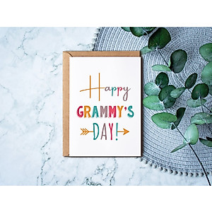 EirlysDesigns Greeting Card for Grammy or Grandma. Premium 5 x 7 inches Birthday or Mother's Day Card. Includes Envelope.