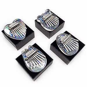 Ganasome Rainbow Clear Kalimba Thumb Piano 8 Key Solid Finger Piano Transparent Body Cute Crystal Acrylic Kalimba With Hard Case Gifts for Kids Adult Beginners with 8 keys, Oval Shape