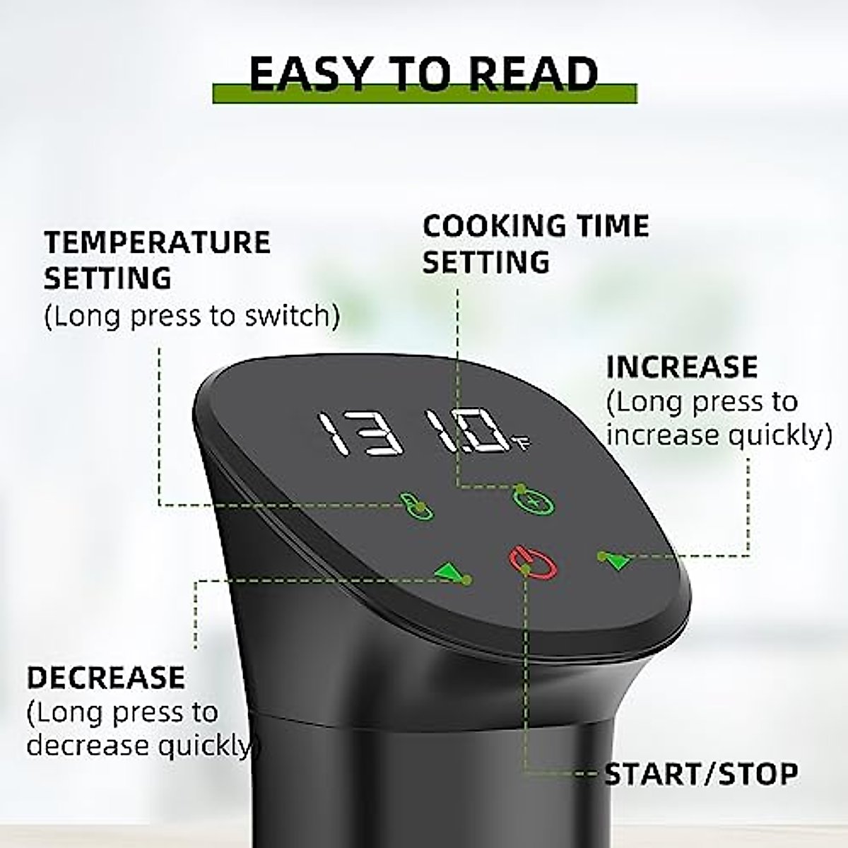 Zionheat Sous Vide Machine-Suvee Cooker Precision Cooker Sous Vide-1000W Fast Heating Thermal Immersion,Digital Touch Screen,With Accurate Temperature and Timer Circulator Precise Stainless Steel Cooker