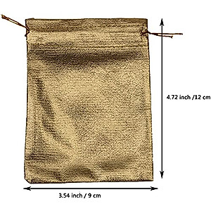BEAVOING Pack of 50 3.54"x 4.72" Heavy Duty Gold Drawstring Organza Jewelry Pouches Wedding Party Christmas Favor Gift Candy Chocolate Bags (Gold, 3.54x4.72)