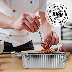 PLASTICPRO Disposable 5 LB Aluminum Takeout Tin Foil Baking Pans 7'' X 10'' X 3'' Inch Bakeware - Cookware Perfect for Baking Cakes,Brownies,Bread, Meatloaf, Lasagna, Pack of 10
