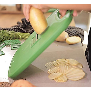 Kitchen Cutting Board with 9-in-1 Multi-Functionality from Rice Husk – Durable, Collapsible, Space Saving Chopping Board that Slices, Dices and Strains – Complete with Knife Set and Dishwasher Safe