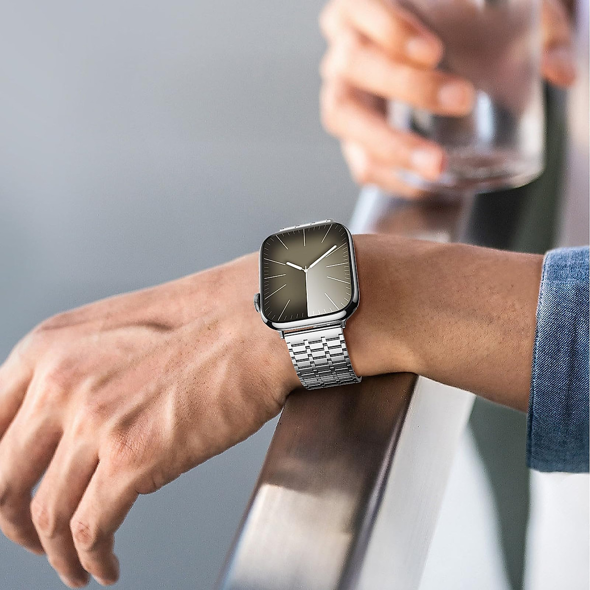 LETOID Magnetic Metal Bands Compatible with Apple Watch Ultra 2/Ultra Band 49mm 46mm 45mm 44mm 42mm 41mm 40mm 38mm, Men Stainless Steel Adjustable Strap for iWatch Series 10 9 8 7 6 5 4 3 2 1 SE