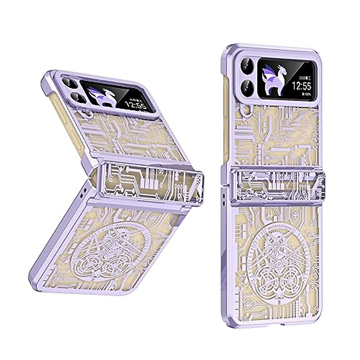 phone case Slim Case Compatible with Samsung Galaxy Z Flip 3 with Hinge+Camera Lens Protector,Thin Hard PC Case Fashion Protective Case for Galaxy Z Flip 3 Rugged Electroplating Cover phone protection