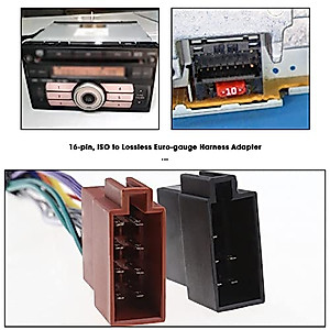 Car Stereo Radio Wiring Harness Connector Adaptor 16 Pin Port to Mini ISO 8 Pin Plug Wiring Cable Compatible with Kenwood KDC3080 4040 4050 4060 4070