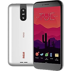 RCA Reno Smartphone, 4G LTE, 16GB+2GB RAM, Android 11, Silver, Unlocked