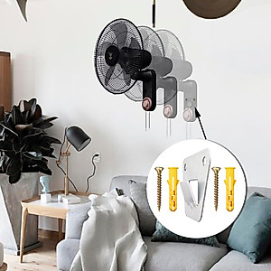 Alamic Wall Fan Mounting Bracket Wall Mount Fan Brackets Holders for Oscillation Fans Concealed Bracket Support Hook for Wall-Mount Fan - 2 Pack
