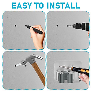 Wensdr 8 Pack Broom Holder Wall Mount, Stainless Steel Broom Holder with Hooks Screw, Heavy Duty & Rust Resistant, Mop and Broom Holder Wall Mount for Bathroom Kitchen Laundry Room Garage (Silver)