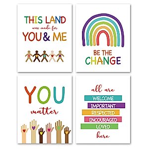 Nvhai Inspirational Wall Art for Kids Boys Girls Classroom Nursery Prints Set of 4,Motivational Quotes Posters Wall Décor for Nursery Bedroom Playroom(8x10 Unframed)