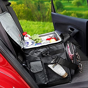 Koolatron Thermoelectric Iceless 12V Cooler Bag, 26 qt (25 L) Black/Gray Soft-Sided Portable Car Fridge w/DC Power Cord, Adjustable Shoulder Strap, Cord Storage, Travel Fishing Trucking Road Trip