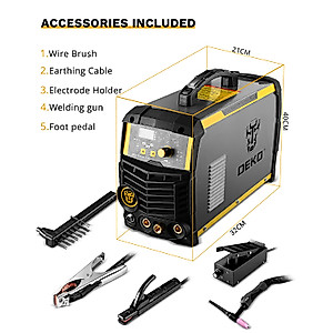 DEKO AC/DC Inverter TIG/MMA Welder,250A Fully Digital Welding Machine with Foot Pedal,IGBT,VRD Function for Carbon Steel,Stainless Steel,Copper,Aluminum and Aluminum Alloys…