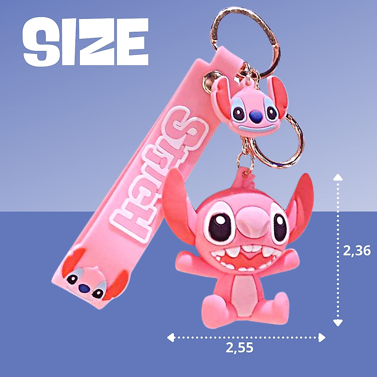 3PCS Murine And Angel Keychain Cartoon Key Chains for Kids Girls Boys Couple Keychain for Keys Backpack Bag Phone Keychain Gift for Birthday Christmas New Year