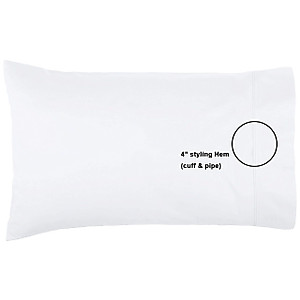 Lasimonne White Pillowcases,Pack of 6, Standard/Queen Size, 200 Thread Count Percale, CVC Pillow Cover